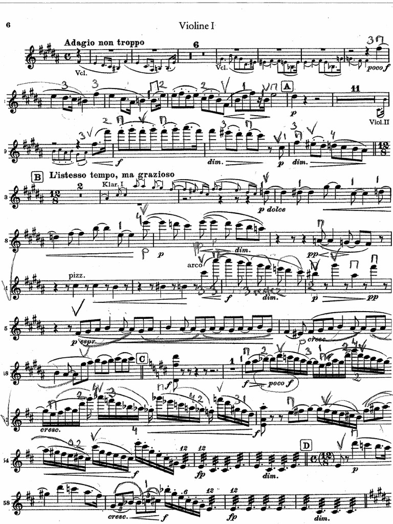 Brahms 1 Violin Excerpt | PDF