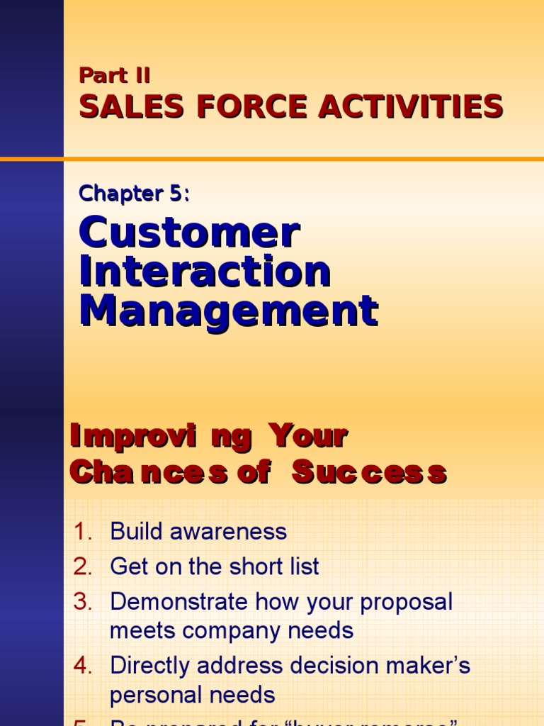 Ch05 - Customer Interaction Management | PDF | Sales | Cognition