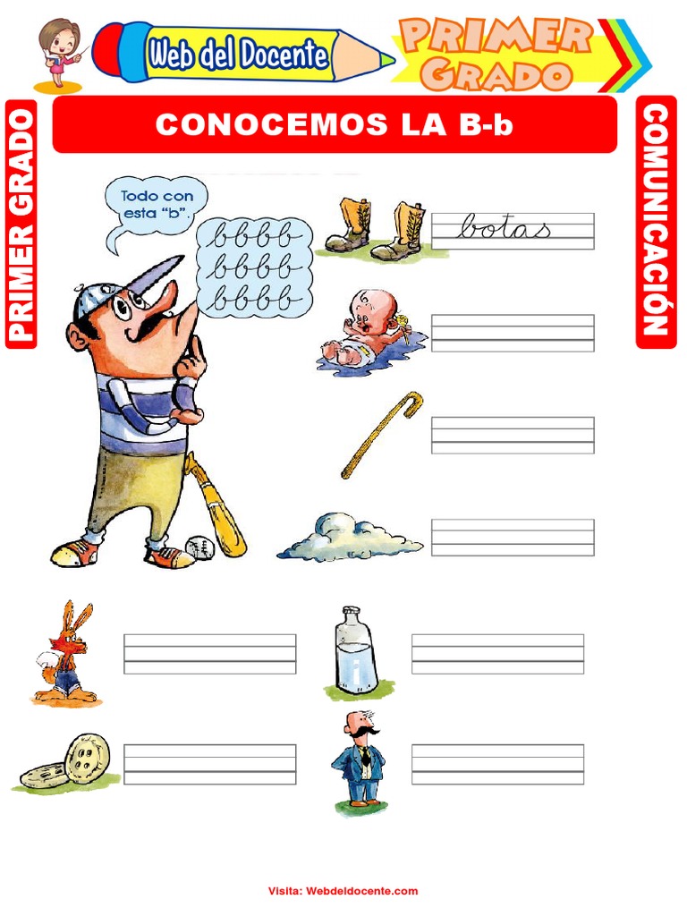 Fonema B para Primero de Primaria | PDF | Artes del Lenguaje y Comunicación