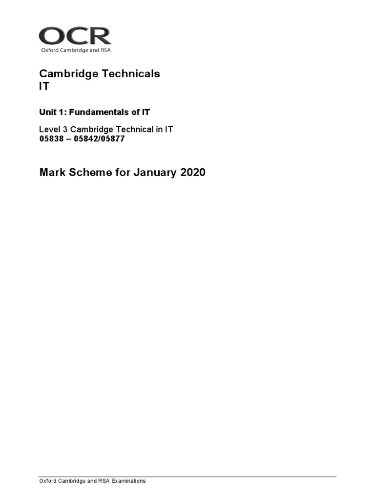 Mark Scheme Fundamentals of It | PDF | Graphics Processing Unit | Computer Network