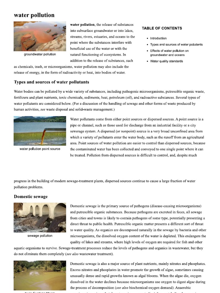 Water Pollution - Britannica Online Encyclopedia | PDF