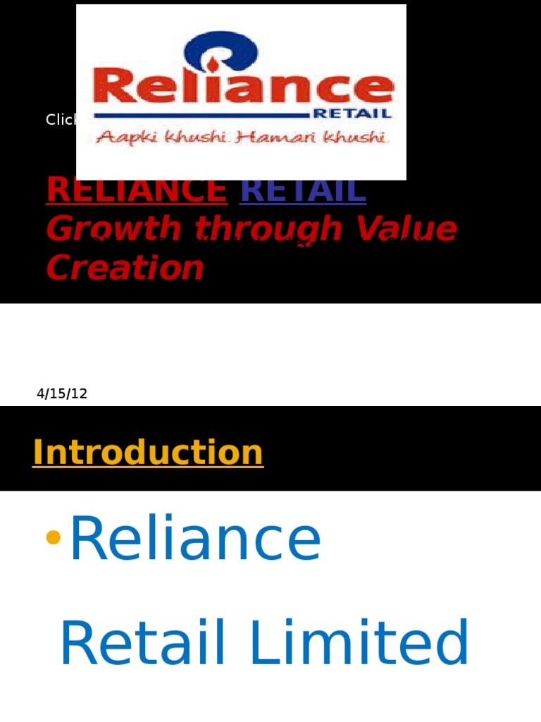 Reliance Retail: Vision and Growth Strategy | PDF | Supermarket | Retail