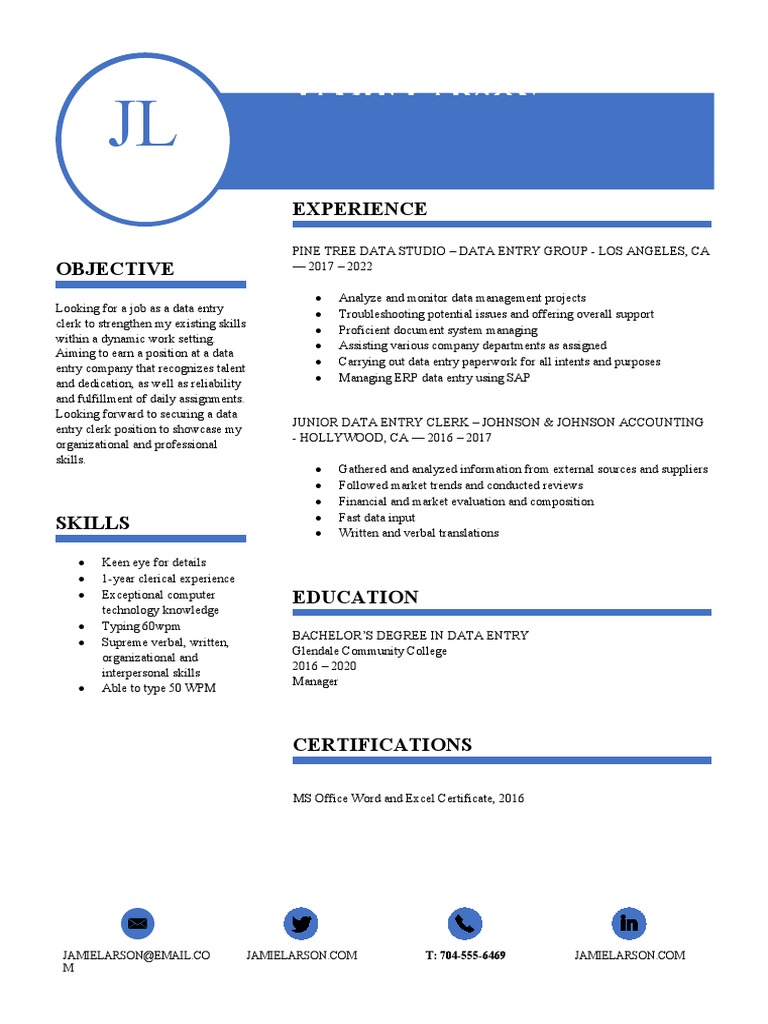 Data Entry Job Seeker Profile | PDF | Data | Business