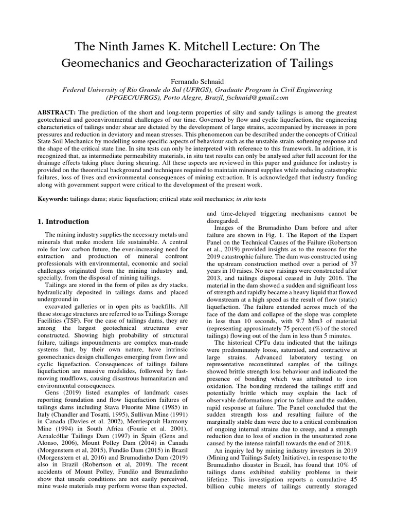 Schnaid 9th Mitchell Lecture 20 - 10 - 2020 | PDF | Mechanics | Applied ...
