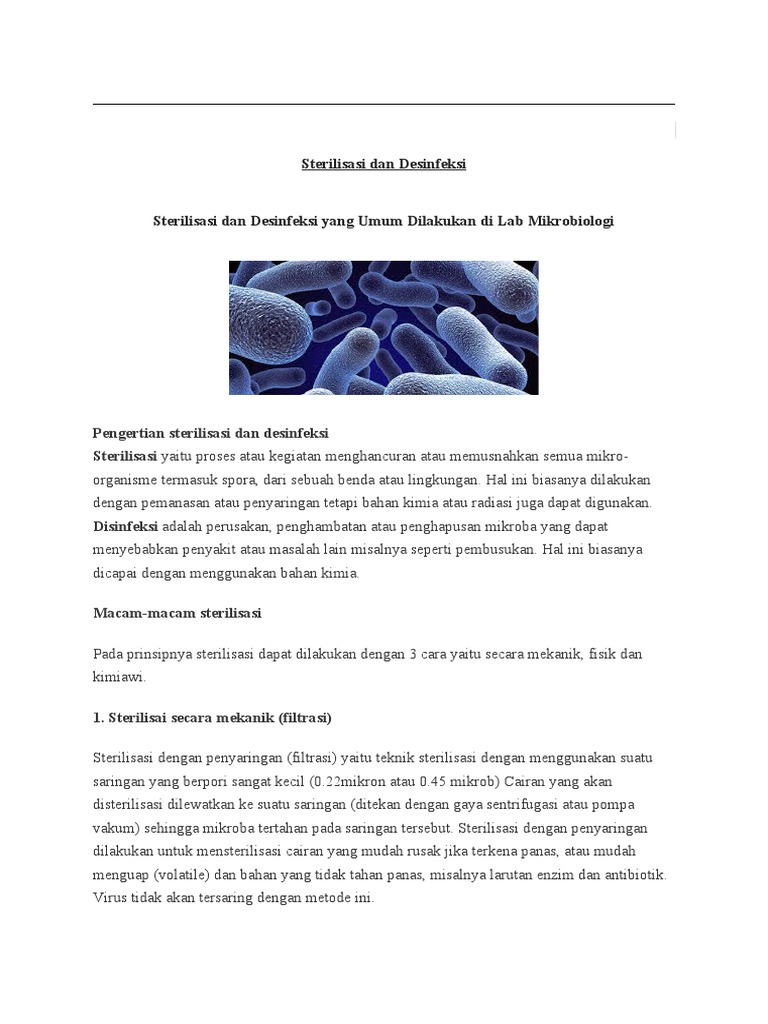 Materi Sterilisasi N Desinfeksi | PDF | Kesehatan Holistik