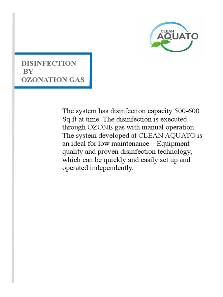 Ozone Disinfection System Guide | PDF | Ozone | Disinfectant