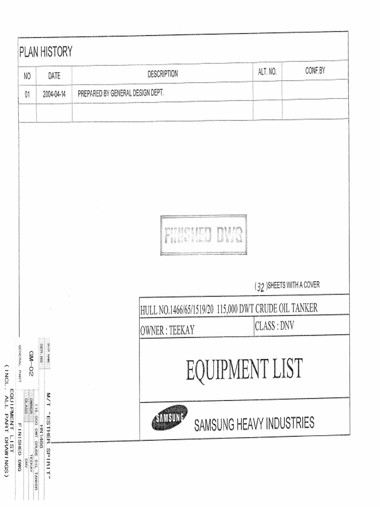 GM02 - Equipment List (Incl All Part Drawings | PDF
