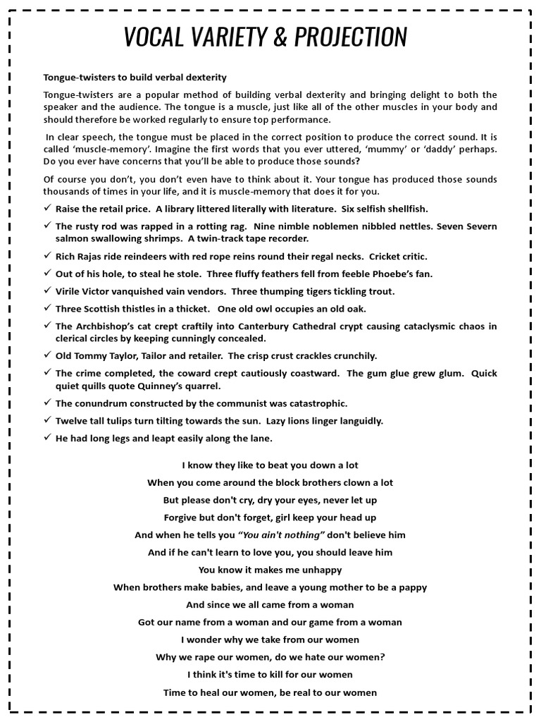 Vocal Warm-Up Exercises | PDF