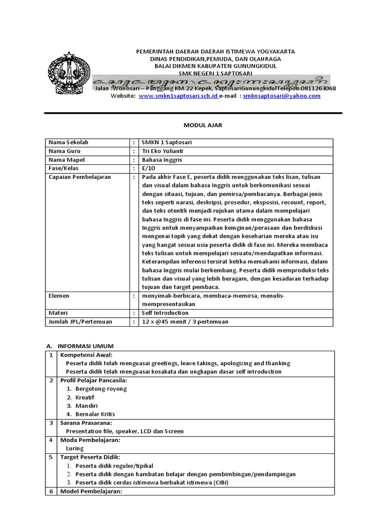 Modular Self Introduction | PDF