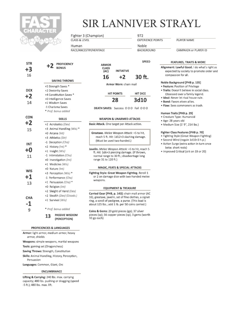 Sir Lanniver Strayl | PDF