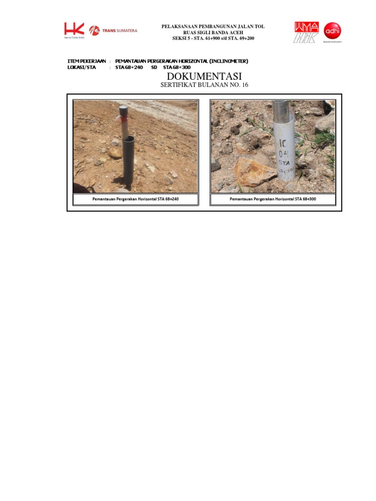 MC 16 Pemantauan Pergerakan Horizontal (Inclinometer) | PDF