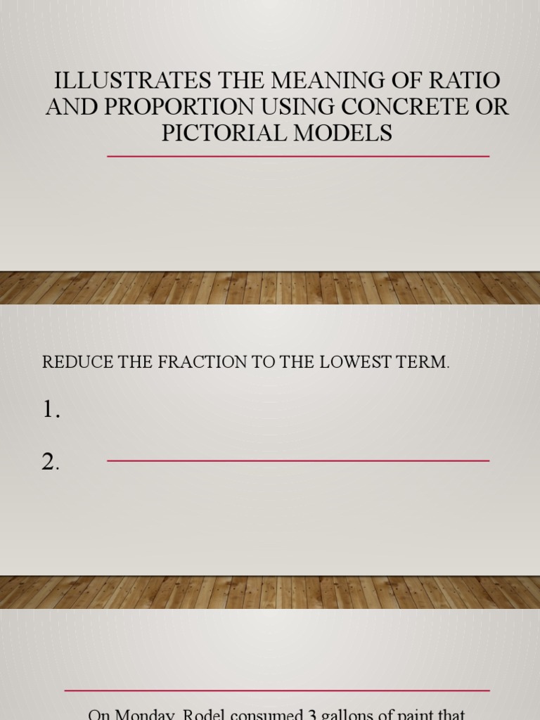 Illustrates The Meaning of Ratio and Proportion Using | PDF | Teaching ...
