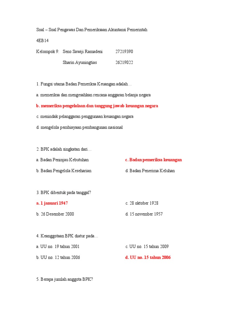 Soal Materi Kelompok 914 | PDF | Pengelolaan Keuangan & Uang