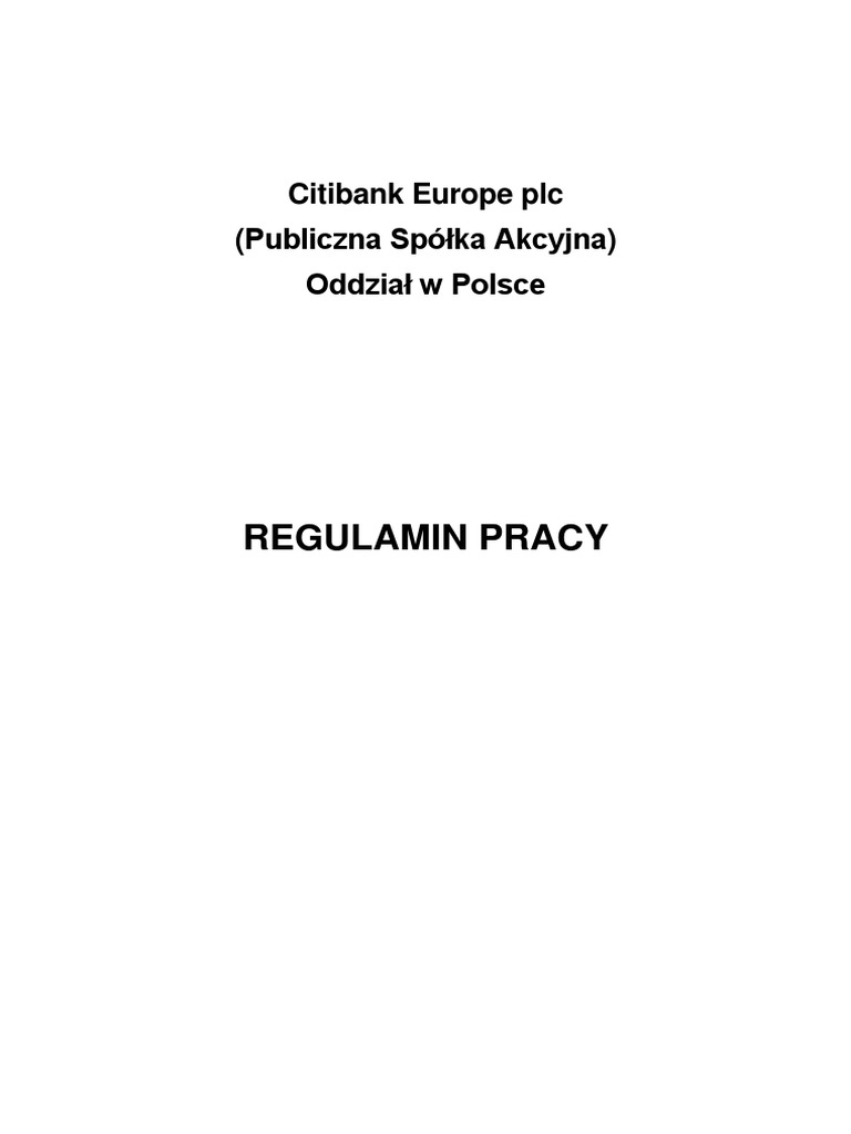 Regulamin Pracy PL | PDF