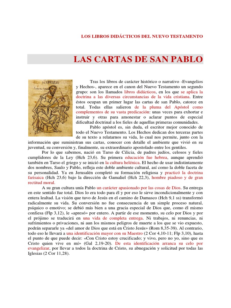 Tema 5 Cartas De Pablo Pdf Pablo El Apóstol Eucaristía