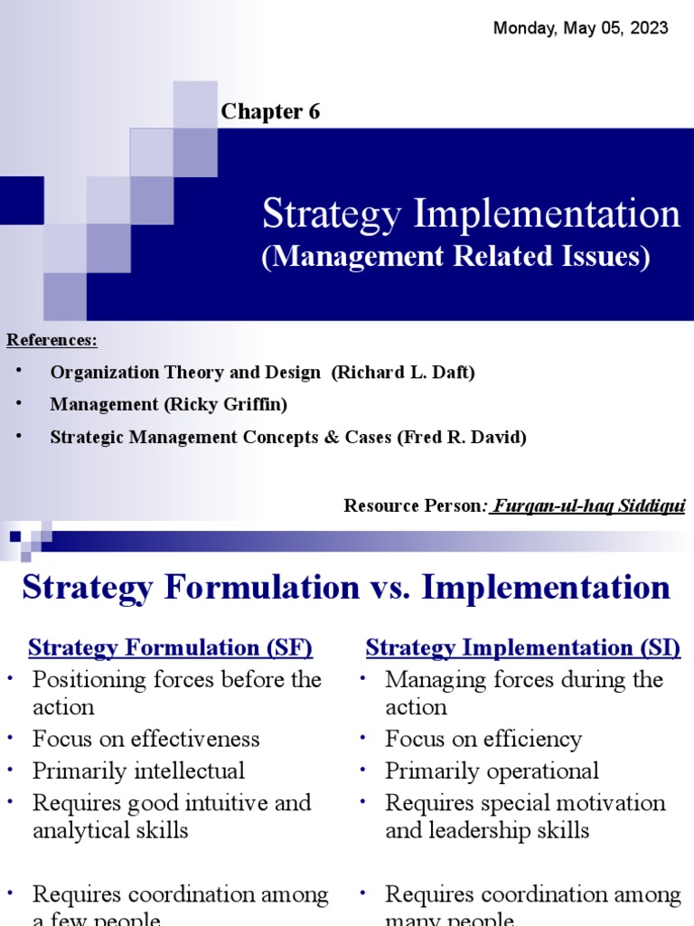 Strategy Implementation - MGT (2023) | PDF | Organizational Structure ...