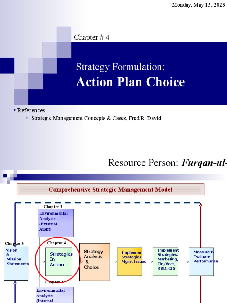 Strategy Formulation. Action Plan Choice (2023) | PDF | Strategic ...