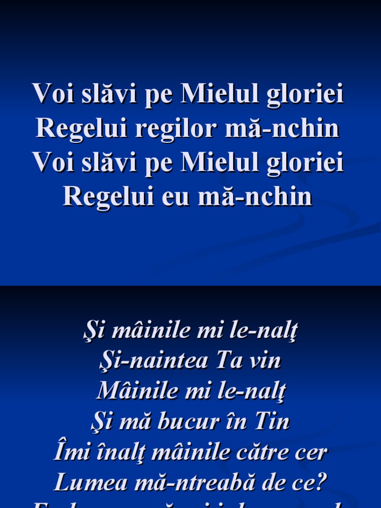 Voi Slavi Pe Mielul Gloriei | PDF