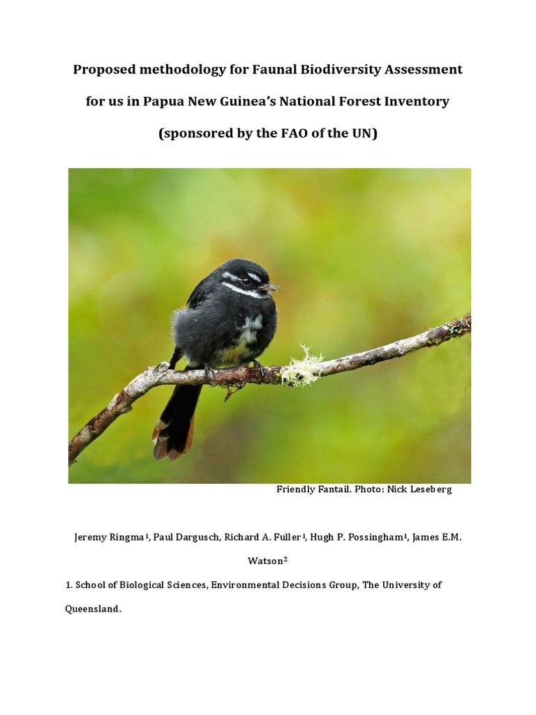 Vertebrate Biodiversity Methodology UQ proposal | PDF | Biodiversity ...