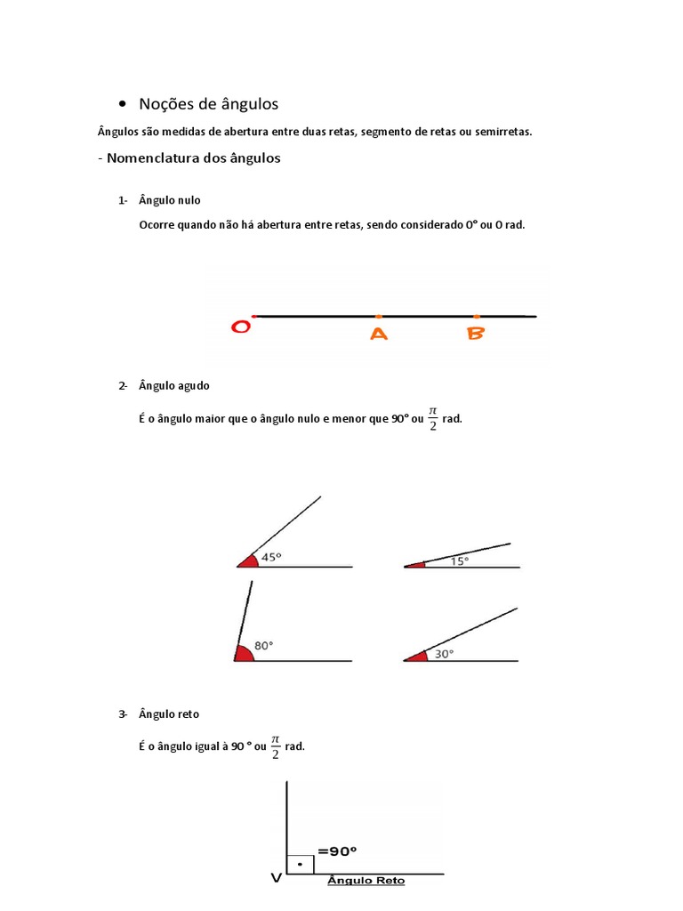 Conceitos Fundamentais de Ângulos | PDF | Ângulo | Triângulo