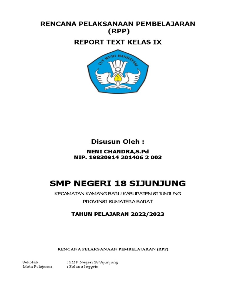 RPP Report Text PJBL | PDF