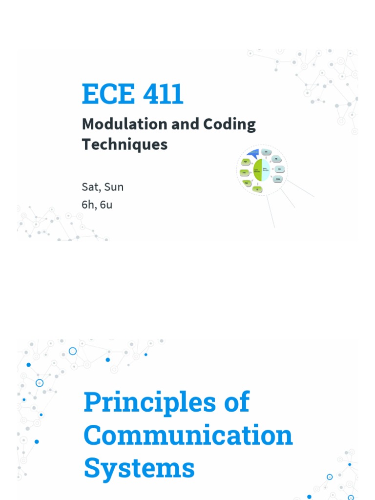 ECE 411 Presentation - Week 1 Lec 1 PComms Review | PDF | Modulation | Radio