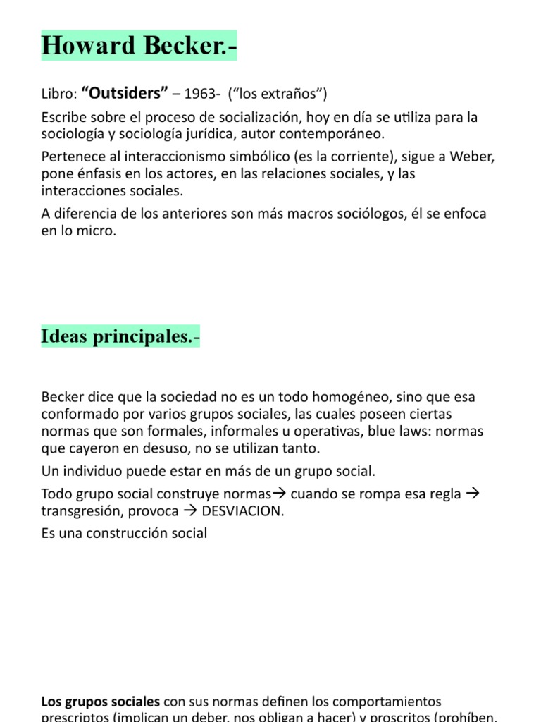Howard Becker | PDF | Comportamiento | Grupo social