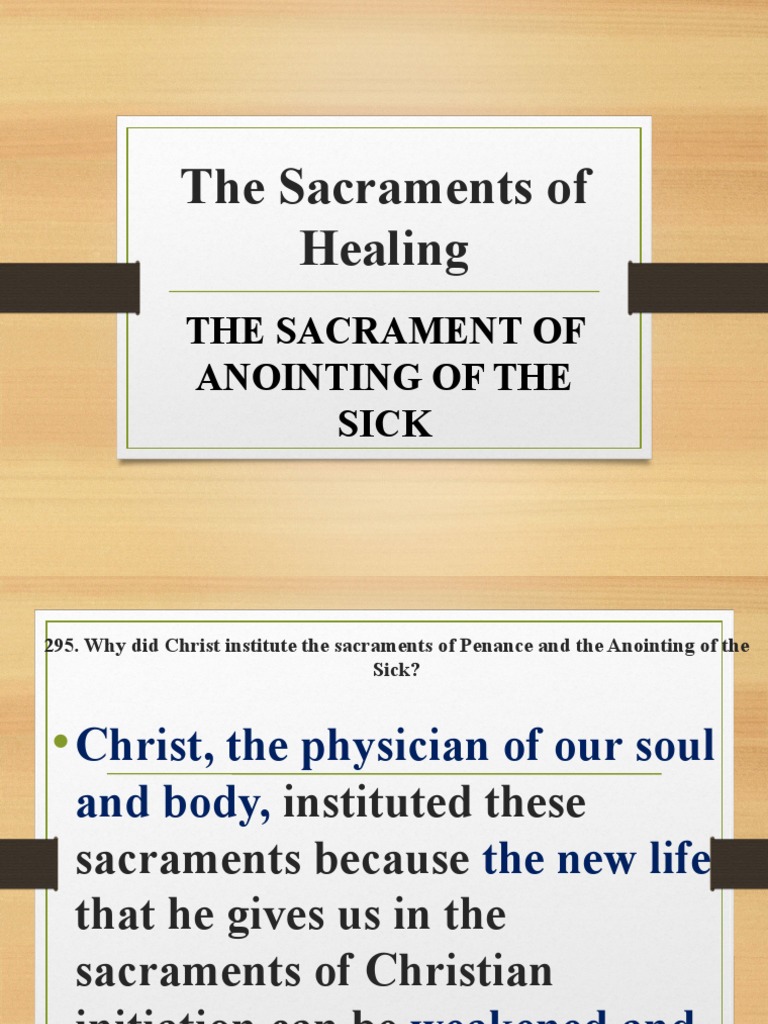 Sacrament of Anointing the Sick | PDF | Sacraments | Theology