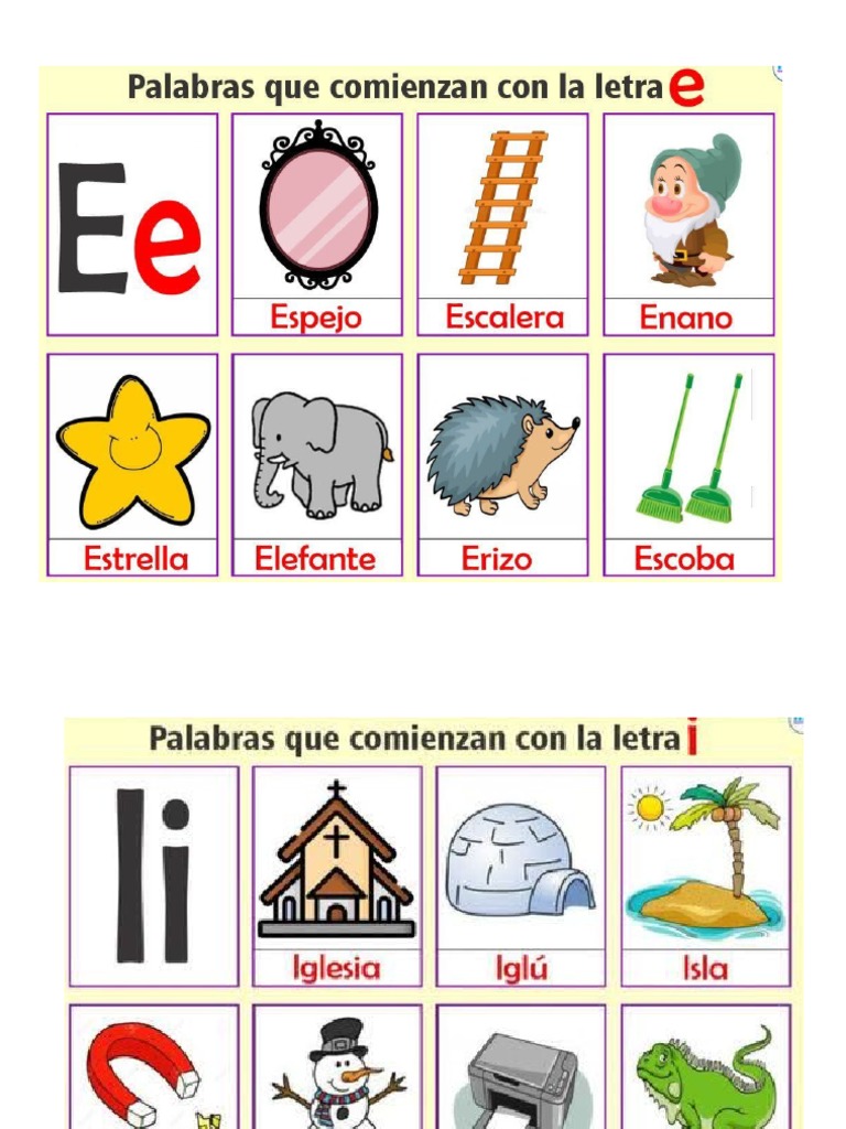 Dibujos Con Las Vocales e I o | PDF