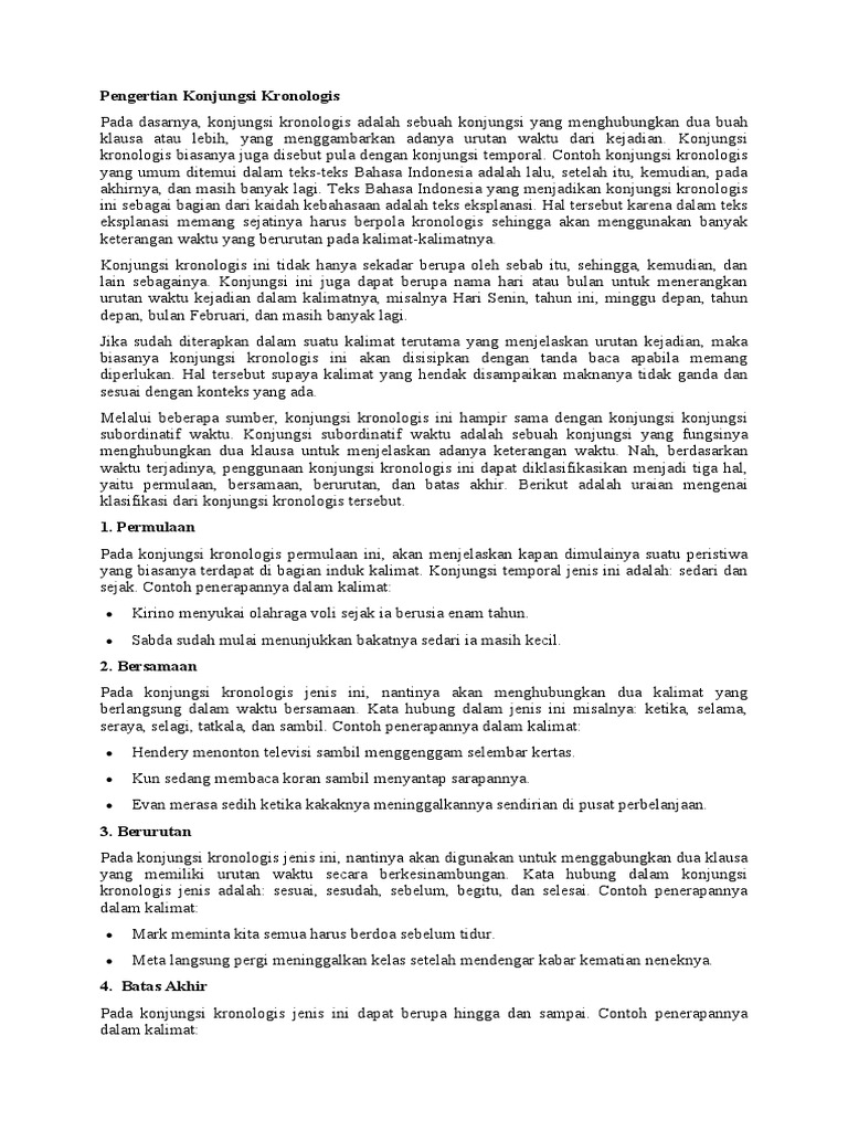 Pengertian Konjungsi Kronologis | PDF | Seni & Disiplin Bahasa