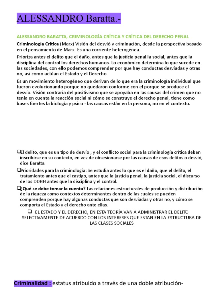 ALESSANDRO Baratta | PDF | Derecho penal | Criminología