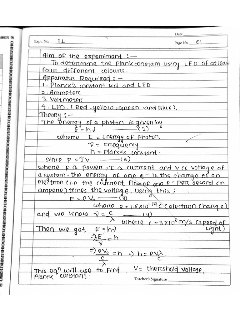 Plancks Constant Practical | PDF