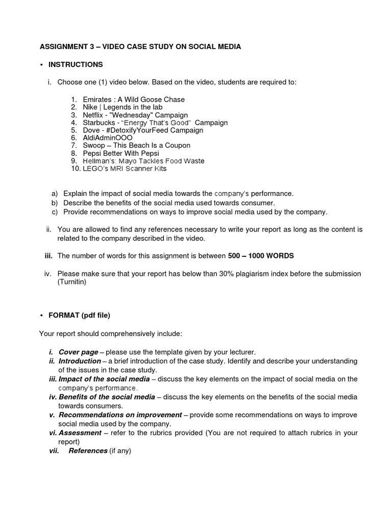 Social Media Case Study Assignment | PDF | Grammar | Human Communication
