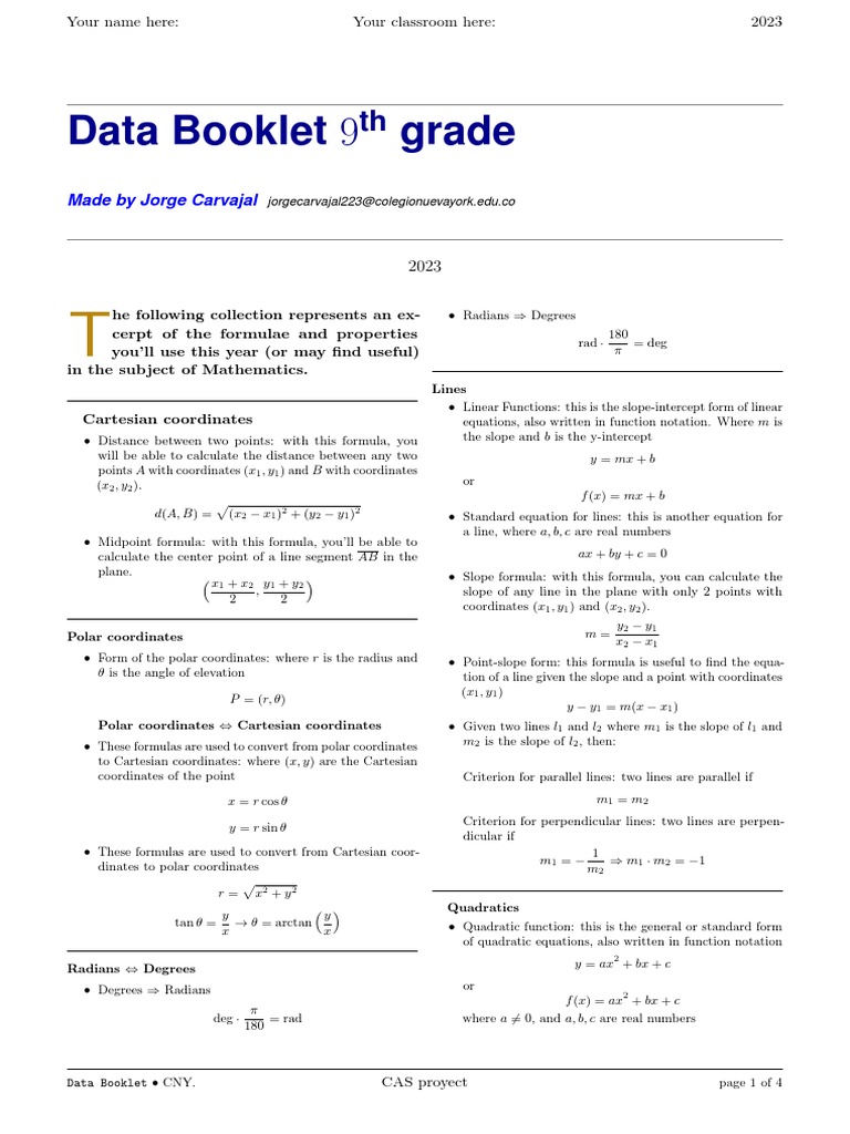 Formulas and Properties 9th Grade | PDF | Compound Interest | Interest