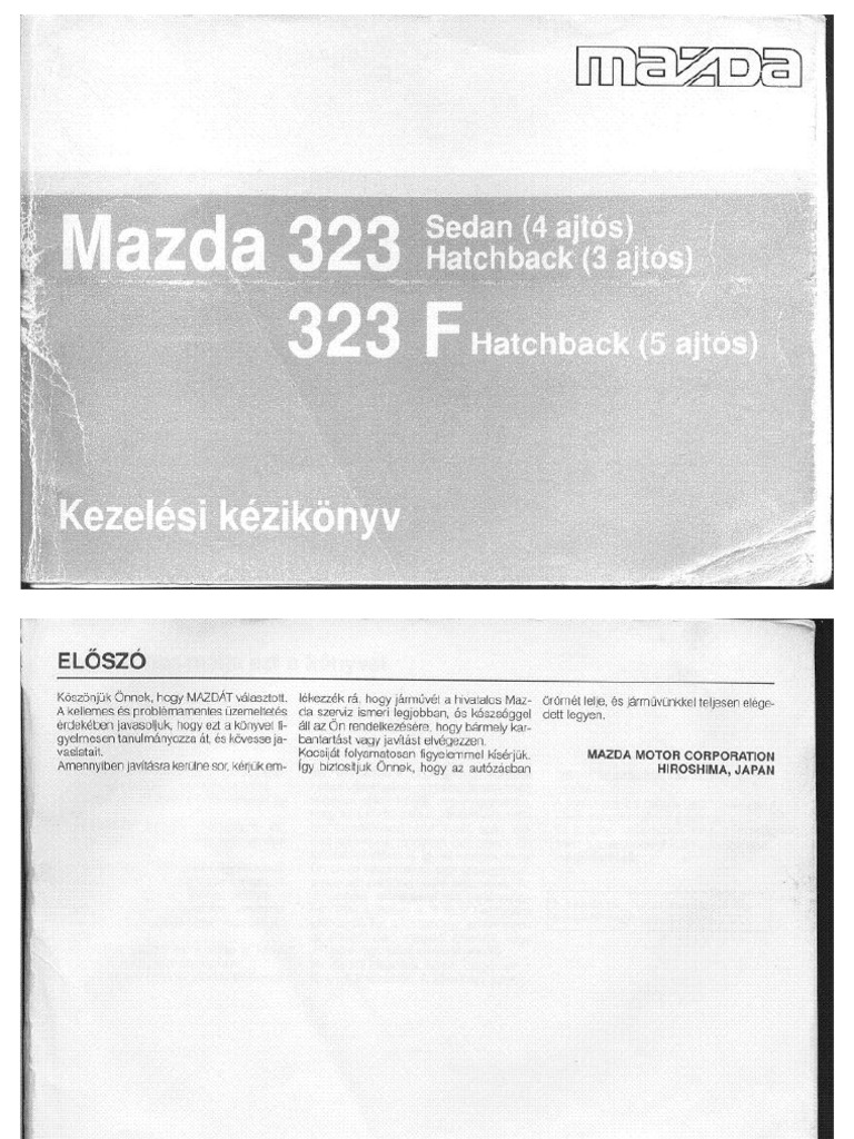 Mazda 323 323 F Kézikönyv | PDF