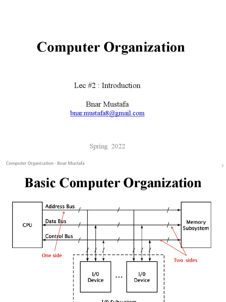 Computer Organization: Lec #2: Introduction Bnar Mustafa | Download Free PDF | Computer Data ...