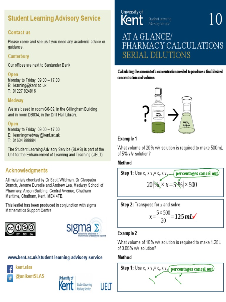 Serial Dilutions | PDF | Chemistry | Physical Sciences