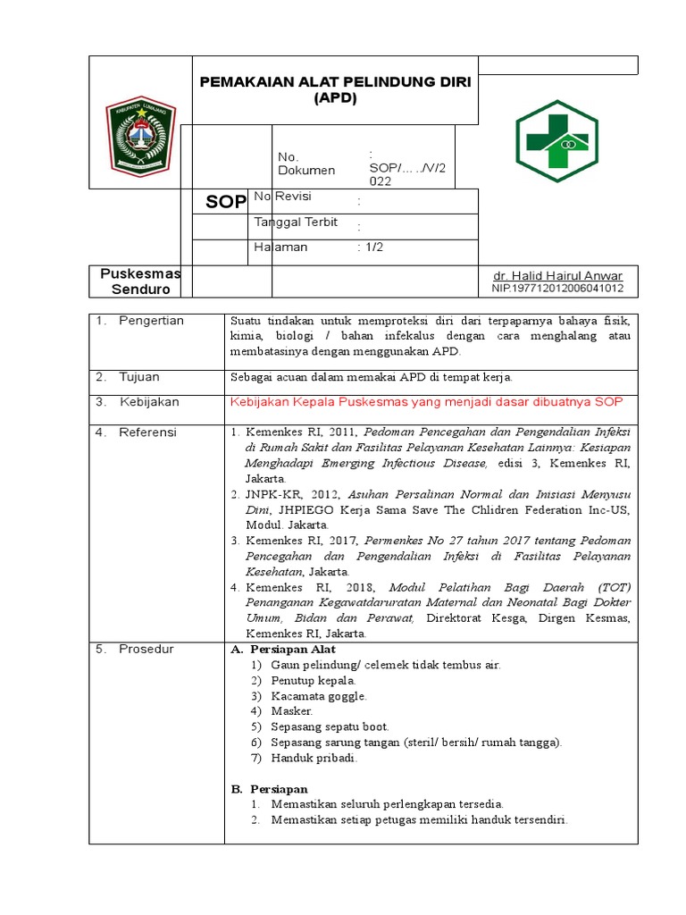 Sop - Apd | PDF | Pengembangan Diri | Sains & Matematika