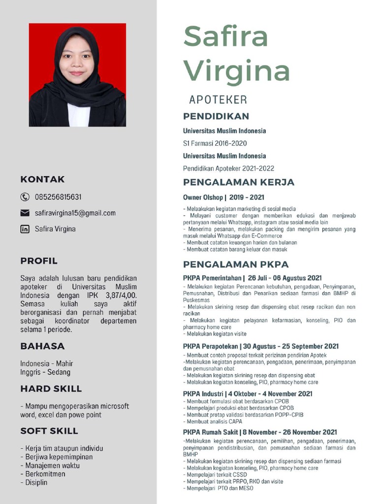 CV Safira Virgina R | PDF