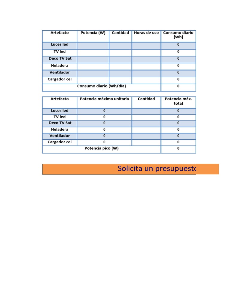 Calculadora Solar Excel Solarinstala | PDF