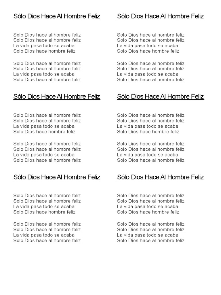 Sólo Dios Hace Al Hombre Feliz | PDF