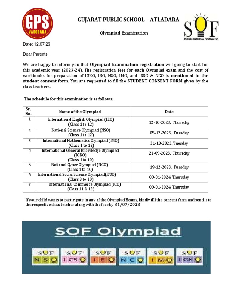 Notice SOF Olympiad | PDF
