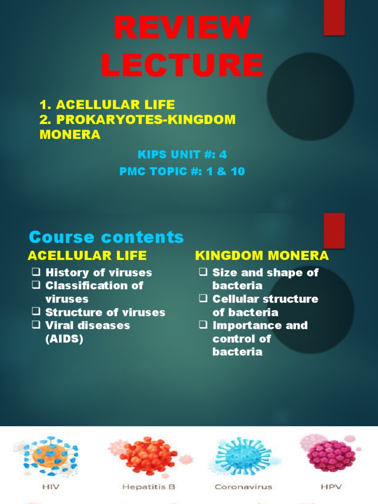 Review Lecture KIPS Unit 4 (CRTS) | PDF | Virus | Bacteria