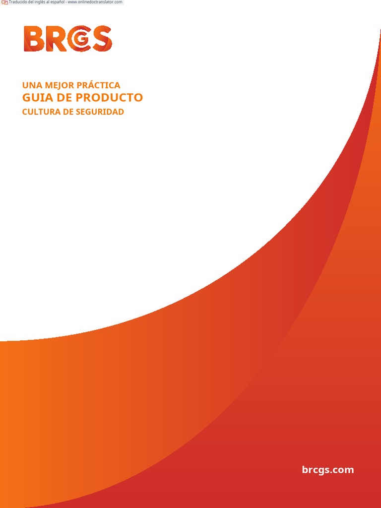 Guía de Cultura de Seguridad BRCGS | PDF | Seguridad alimenticia | Metodología de encuesta