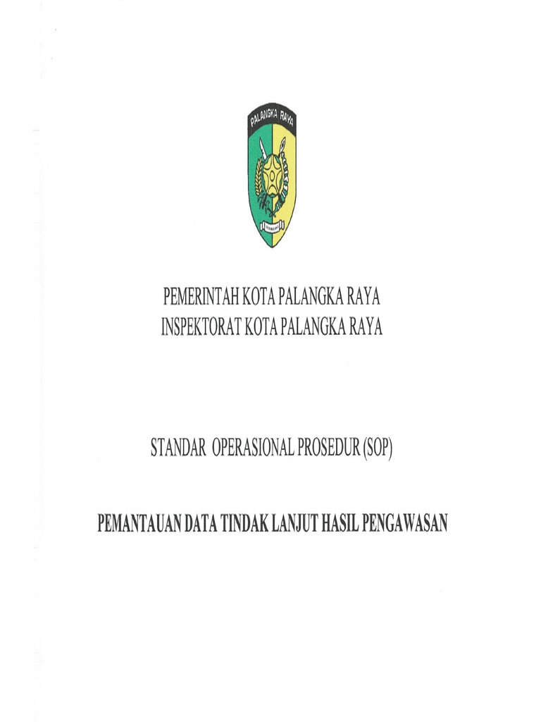 Sop Pemanatauan Data Tindak Lanjut Hasil Pengawasan | PDF