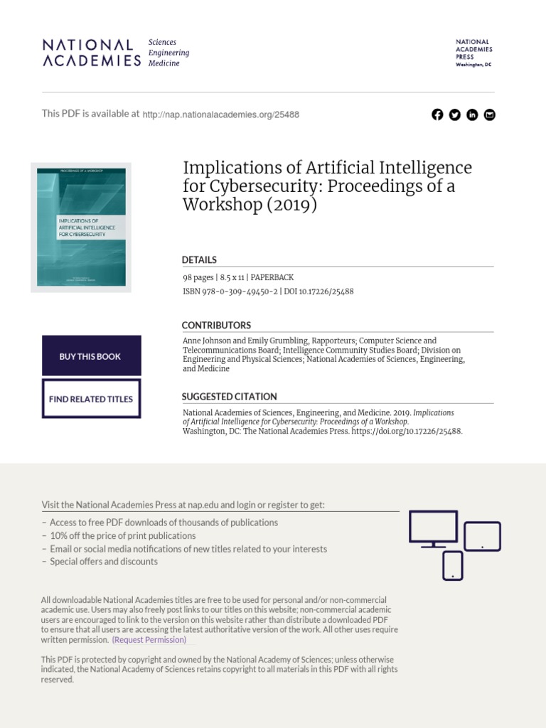 Implications of Artificial Intelligence For Cybersecurity | PDF | Artificial Intelligence ...