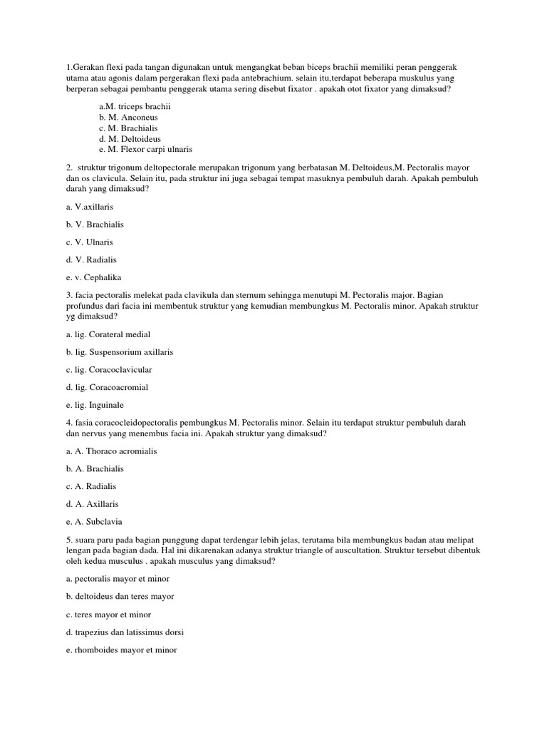 2020 CONTOH SOAL UJIAN BLOK BIOMED 1 Copy 2 | PDF