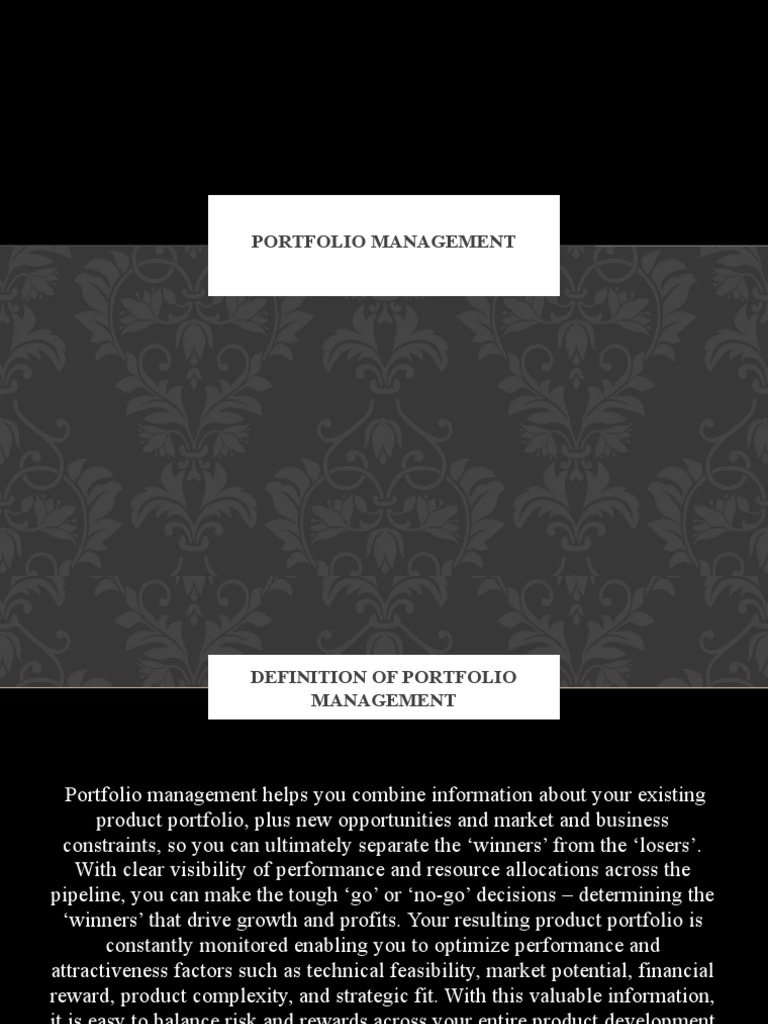 Portfolio Management | PDF | Investment Management | Risk