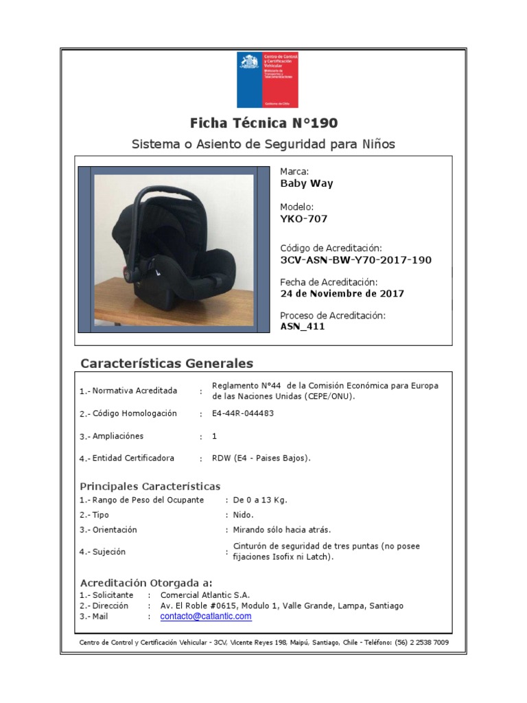 190 Ficha Técnica ASN 411 Baby Way YKO 707 | PDF