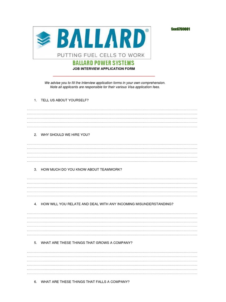 Ballard Interview Form | PDF